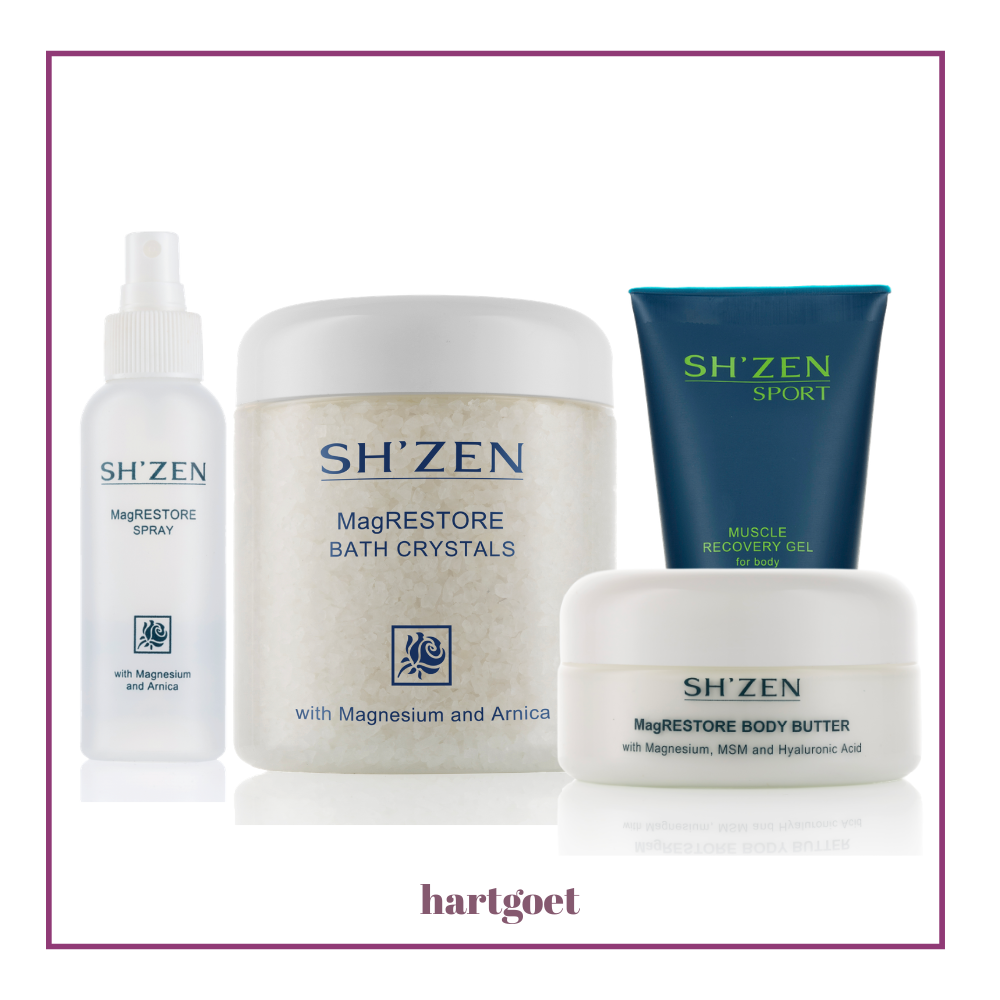 Sh'Zen MagRestore Spray & Bath Crystals & Body Butter and Muscle Recov ...